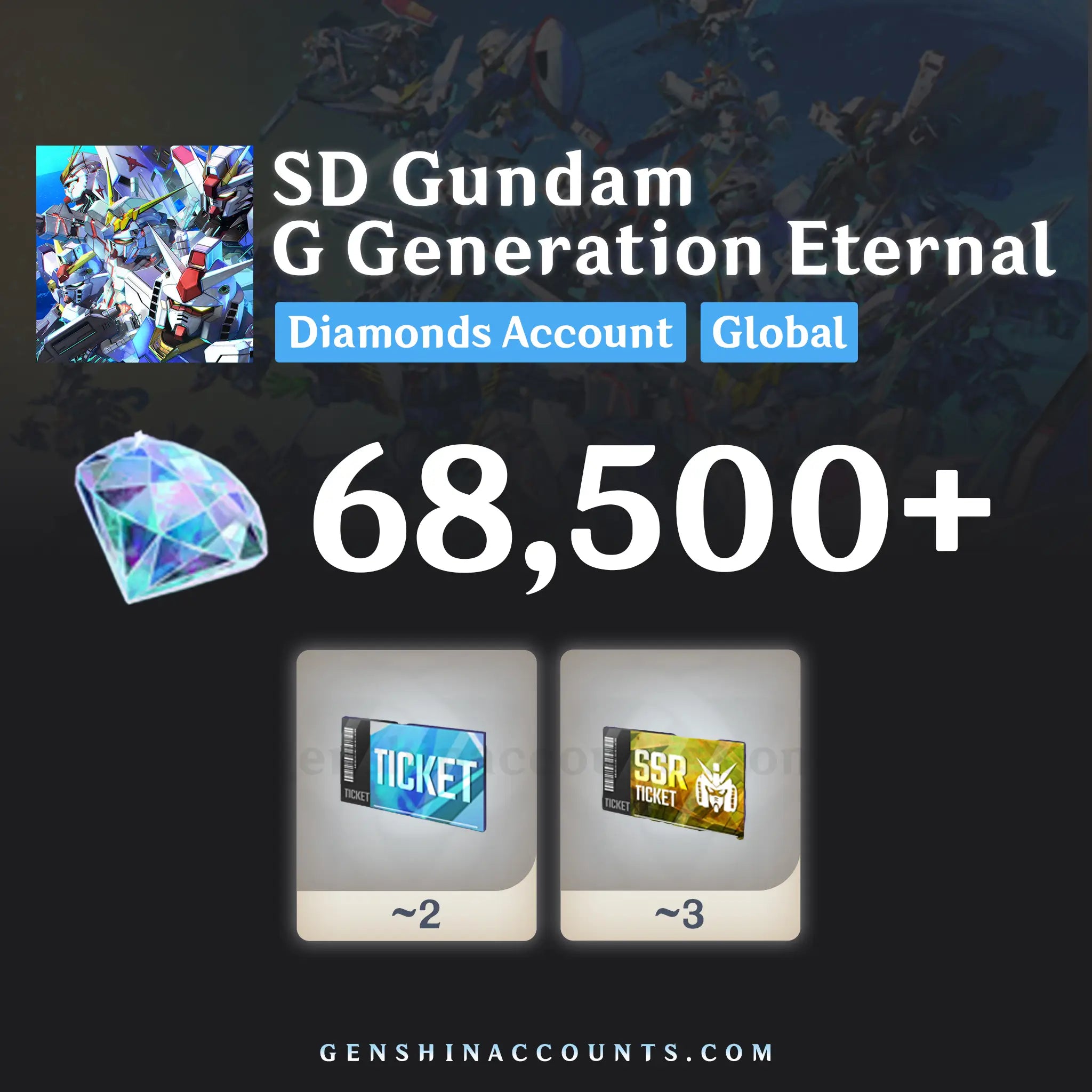 SD Gundam G Generation ETERNAL Diamonds Account for Sale – Genshin Accounts