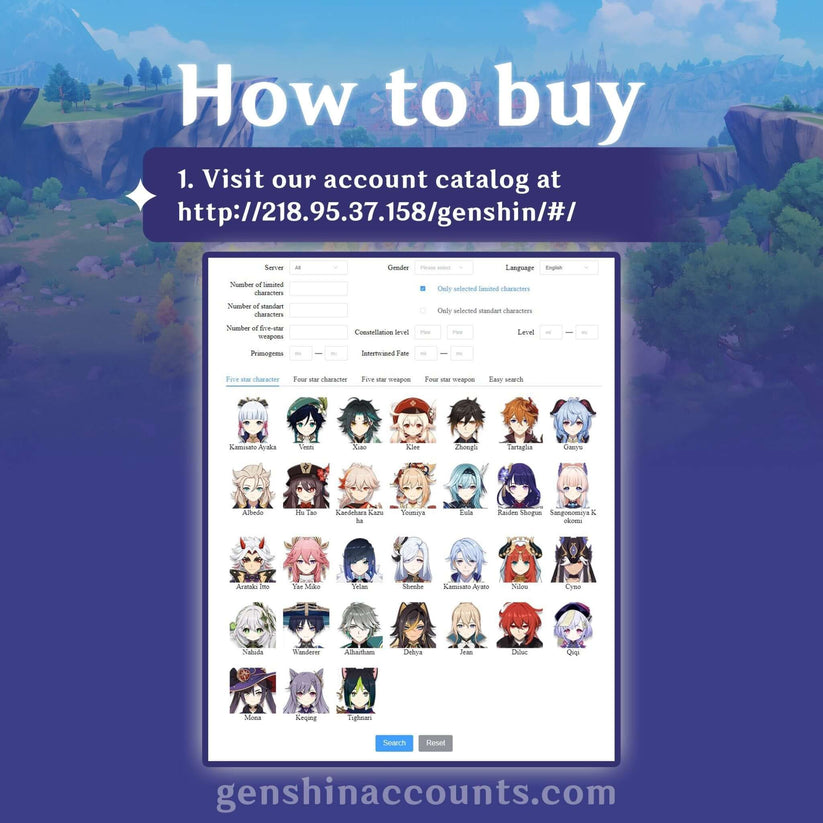 Genshin Impact Custom Dream Starter Account – Genshin Accounts